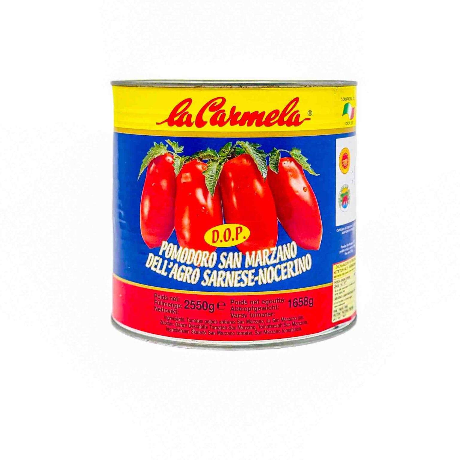 La Carmela DOP San Marzano Peeled Tomatoes 2.55kg - Antichi Sapori USA ...
